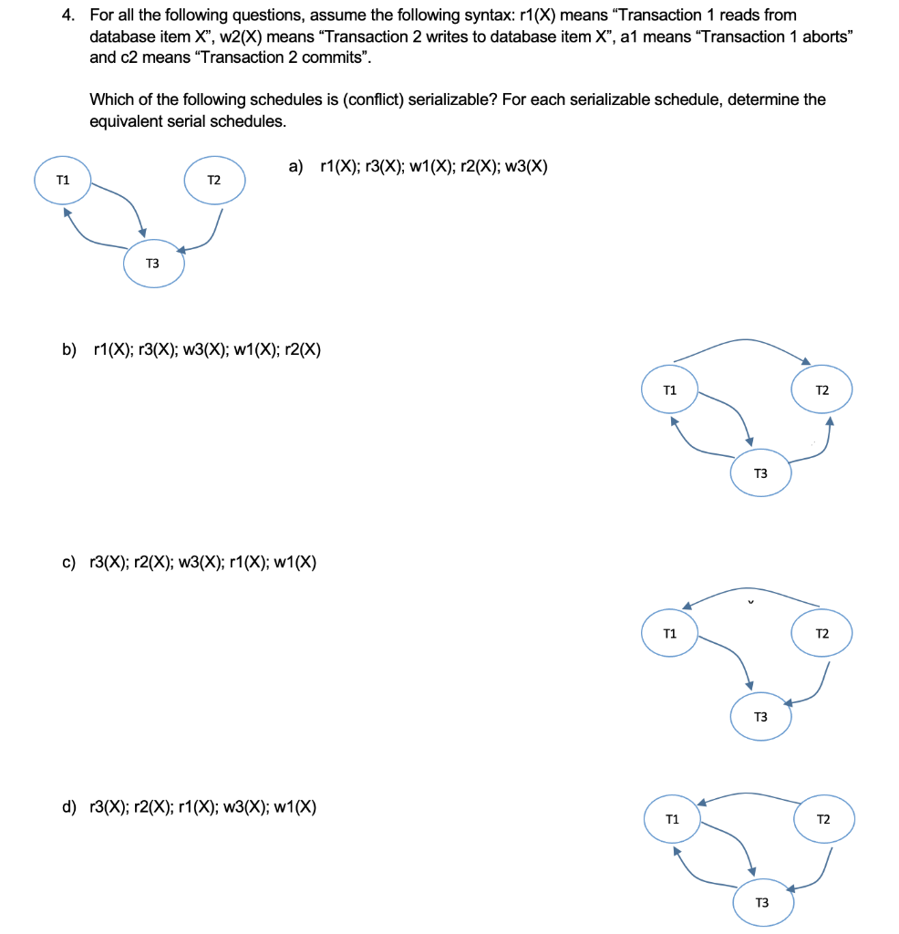 Solved 4. For all the following questions, assume the | Chegg.com