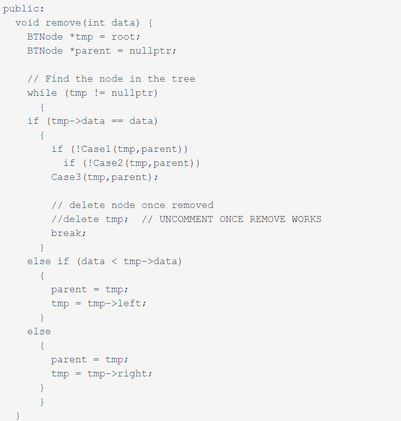 Implement node removal functionality for the | Chegg.com
