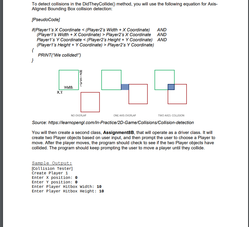 Solved Assignment 8B: Hit Boxes (Part 2). Back in Assignment | Chegg.com