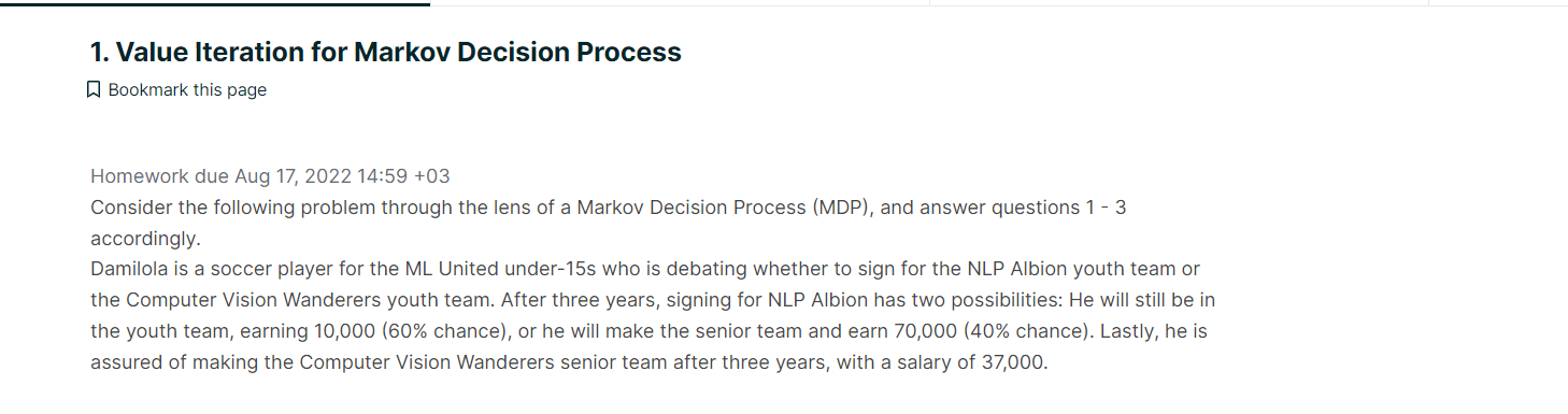 Solved 1. Value Iteration for Markov Decision Process W | Chegg.com