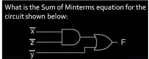 Solved What is the Sum of Minterms equation for the circuit | Chegg.com