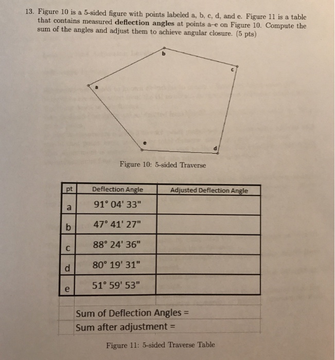 Solved 13. Figure 10 is a 5-sided figure with points labeled | Chegg.com