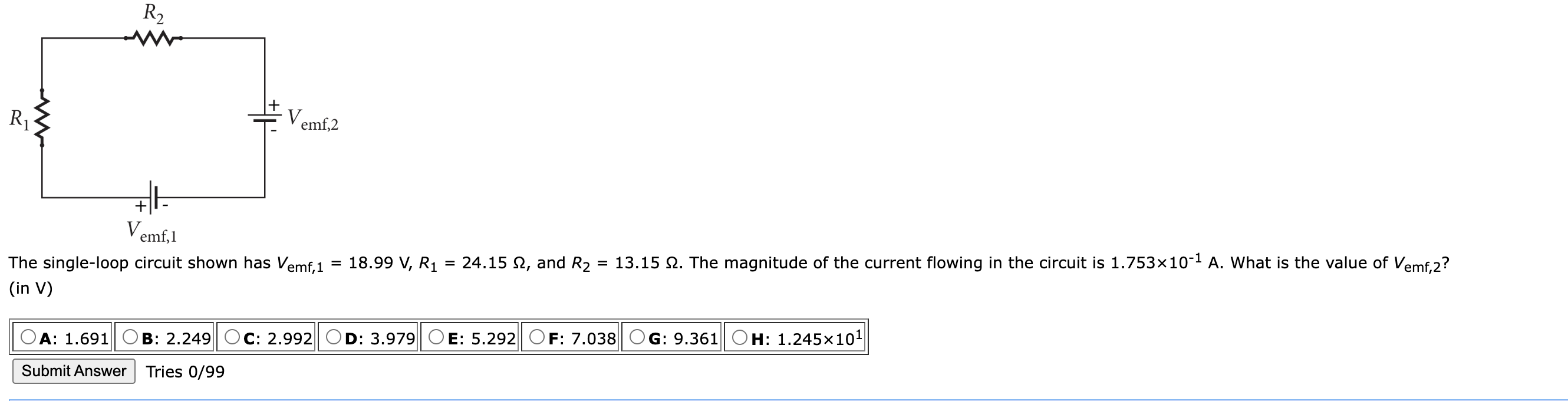 Solved (in V)equal to the time constant T=RC, the energy | Chegg.com