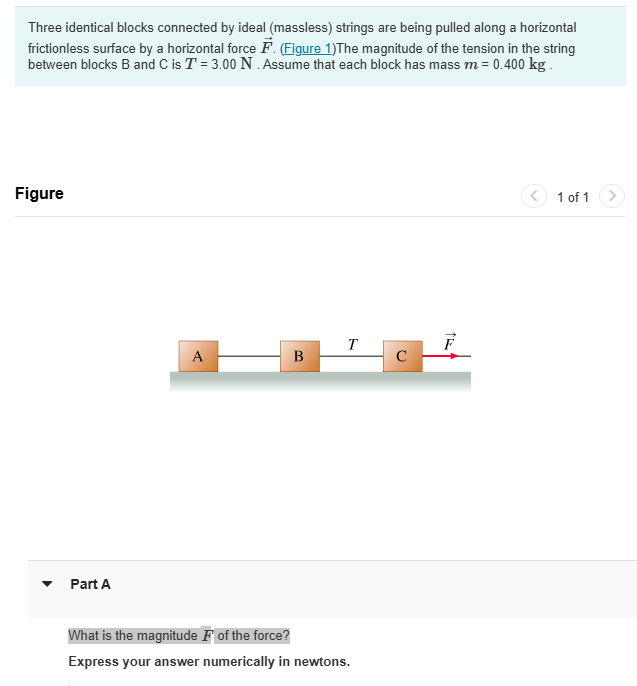 Solved Three identical blocks connected by ideal (massless) | Chegg.com