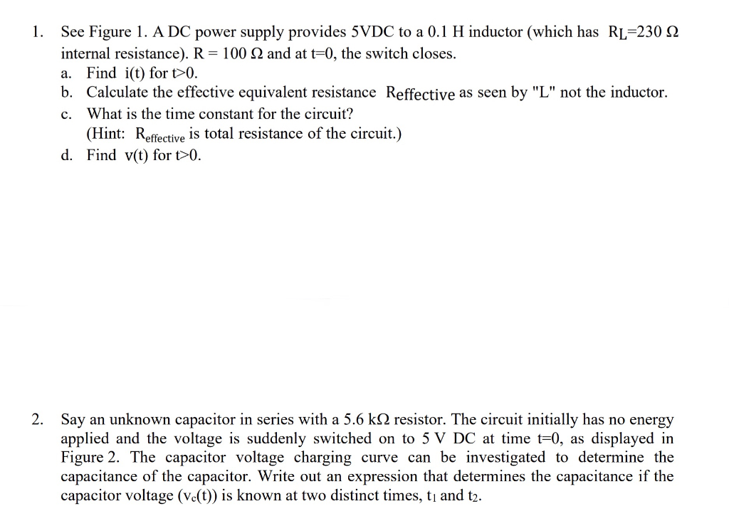 Solved 1. a. See Figure 1. A DC power supply provides 5VDC | Chegg.com