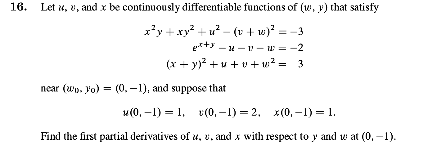 Solved Let u,v, and x be continuously differentiable | Chegg.com