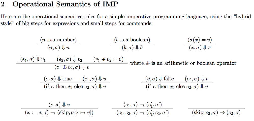 2 Operational Semantics of IMP Here are the | Chegg.com