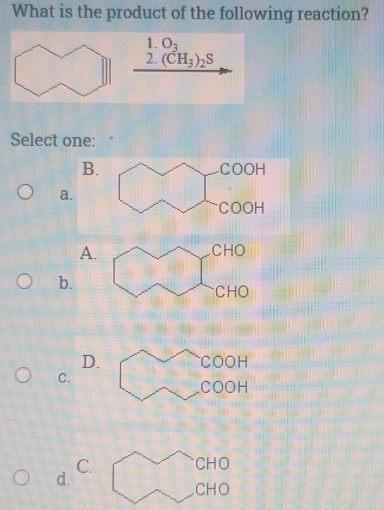 Solved What is the product of the following reaction? 1.03 | Chegg.com