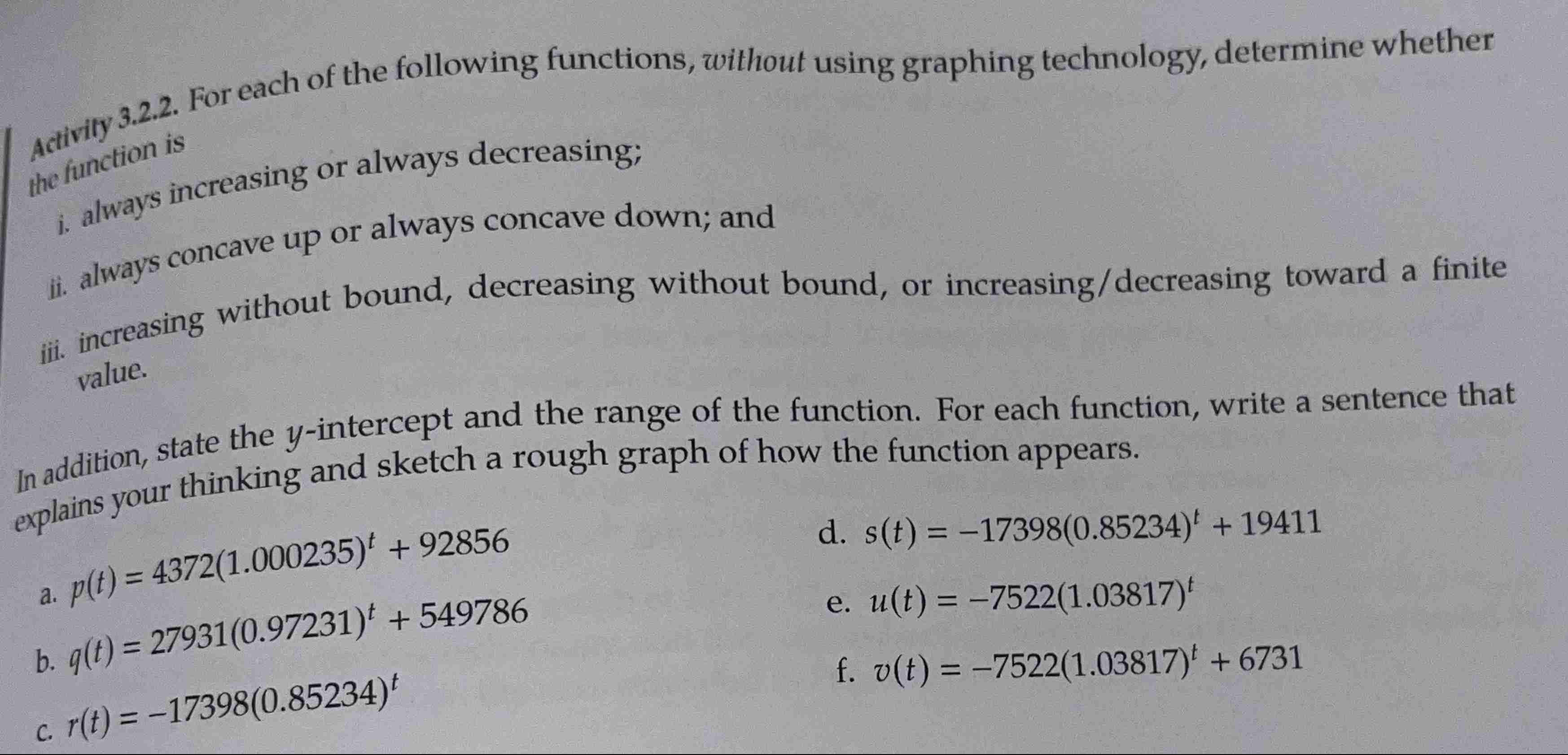 3.2.2. ﻿For each of the following functions, without | Chegg.com