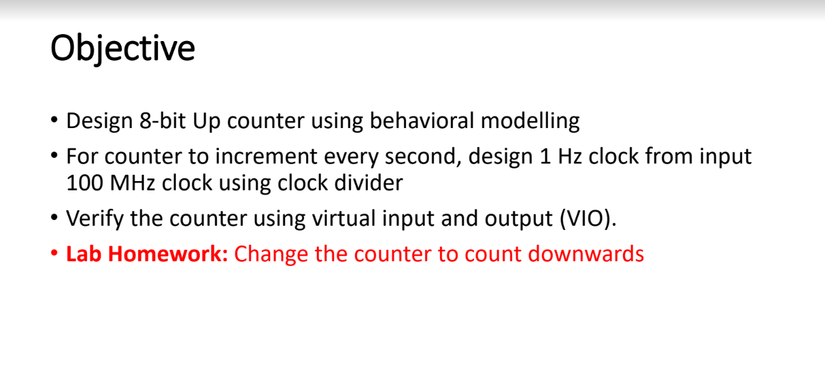 Solved Objective - Design 8-bit Up counter using behavioral | Chegg.com