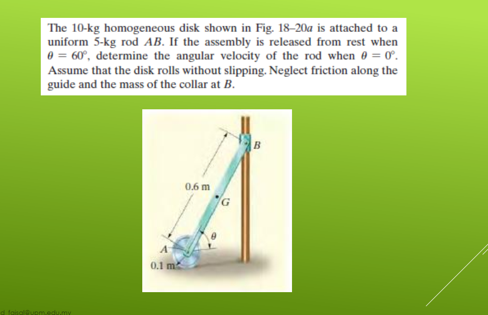Solved The 10-kg homogeneous disk shown in Fig. 18–20 is | Chegg.com