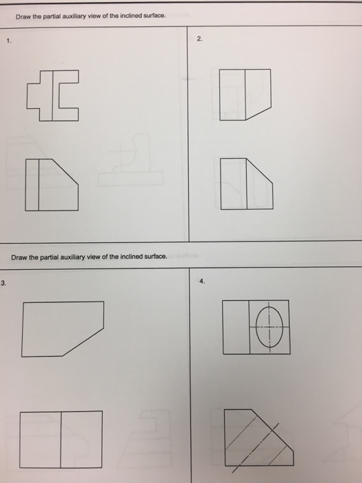 Solved Draw the partial auxiliary view of the inclined | Chegg.com