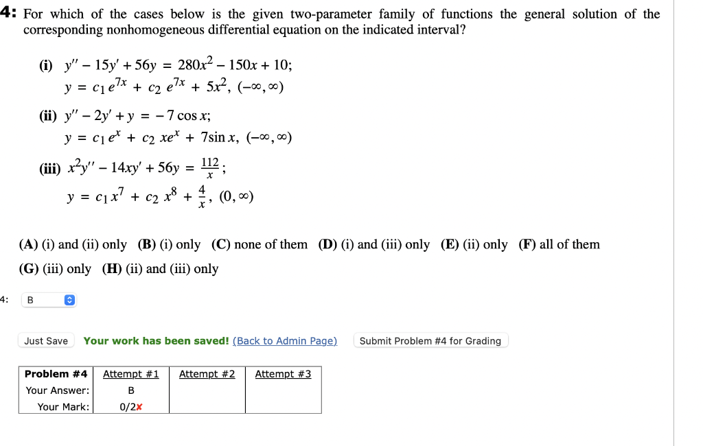Solved 4: For which of the cases below is the given | Chegg.com
