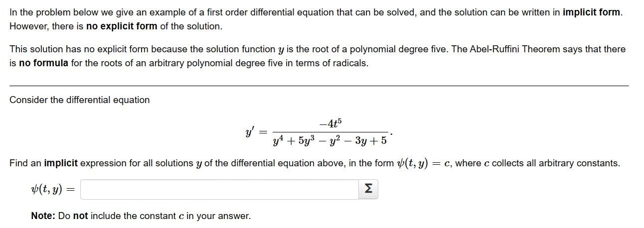 Solved In the problem below we give an example of a first | Chegg.com
