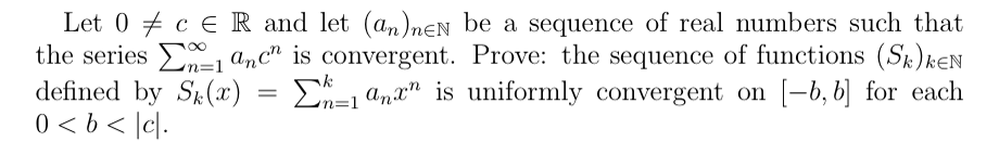 Solved Let 0 + CE R and let (an)nen be a sequence of real | Chegg.com