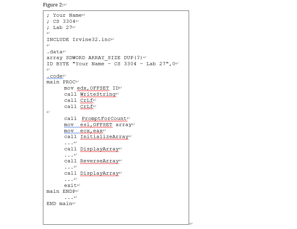 Solved Procedures to Enter, Display and Reverse an Array | Chegg.com