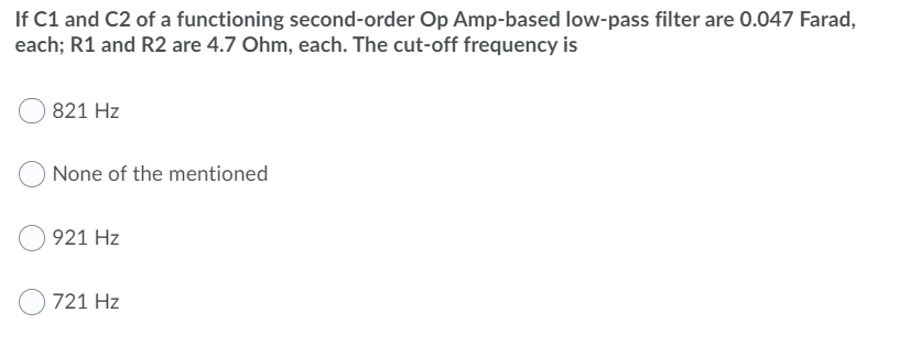 Solved If C1 and C2 of a functioning second-order Op | Chegg.com