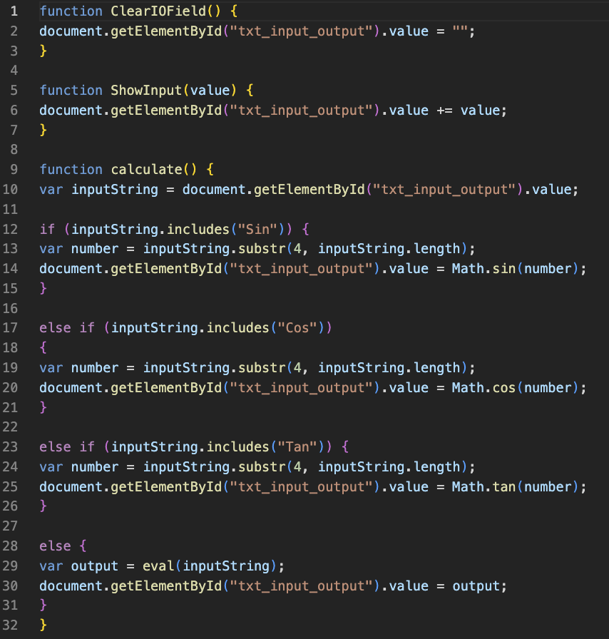Solved I am trying to fix my calculator html code, I need | Chegg.com
