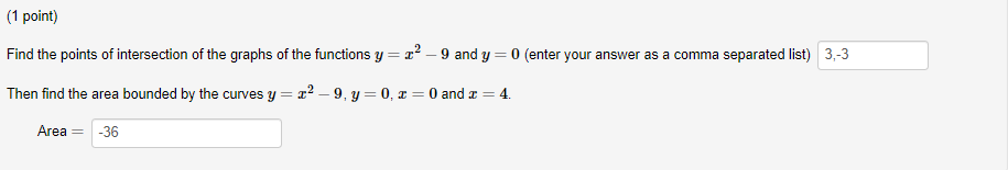 Solved (1 point) Find the points of intersection of the | Chegg.com