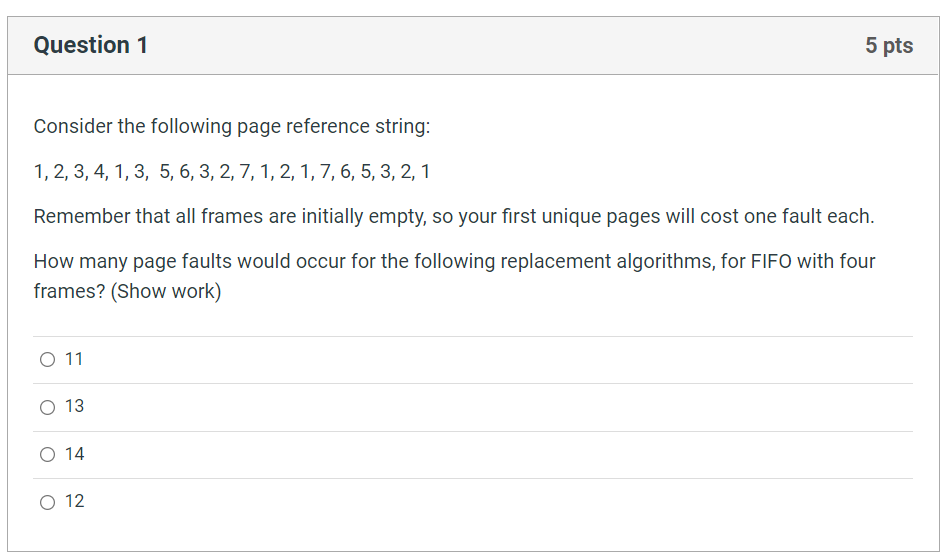 Solved Consider the following page reference string: | Chegg.com