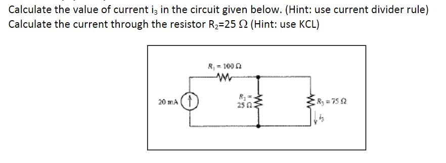 Solved Calculate the value of current i3 in the circuit | Chegg.com
