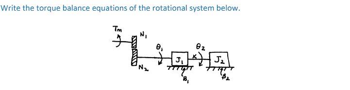 Solved Write the torque balance equations of the rotational | Chegg.com