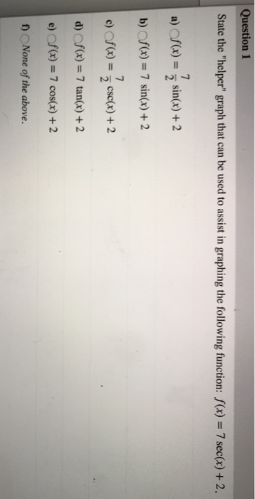 Solved Question 1 State the helper graph that can be used to | Chegg.com