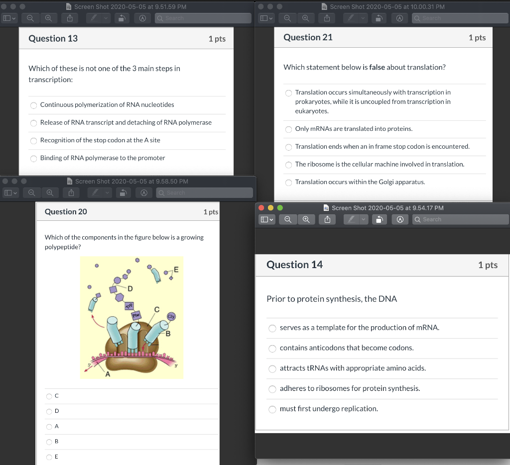 Solved Screen Shot 2020-05-05 at 9.51.59 PM O @ @ Screen | Chegg.com