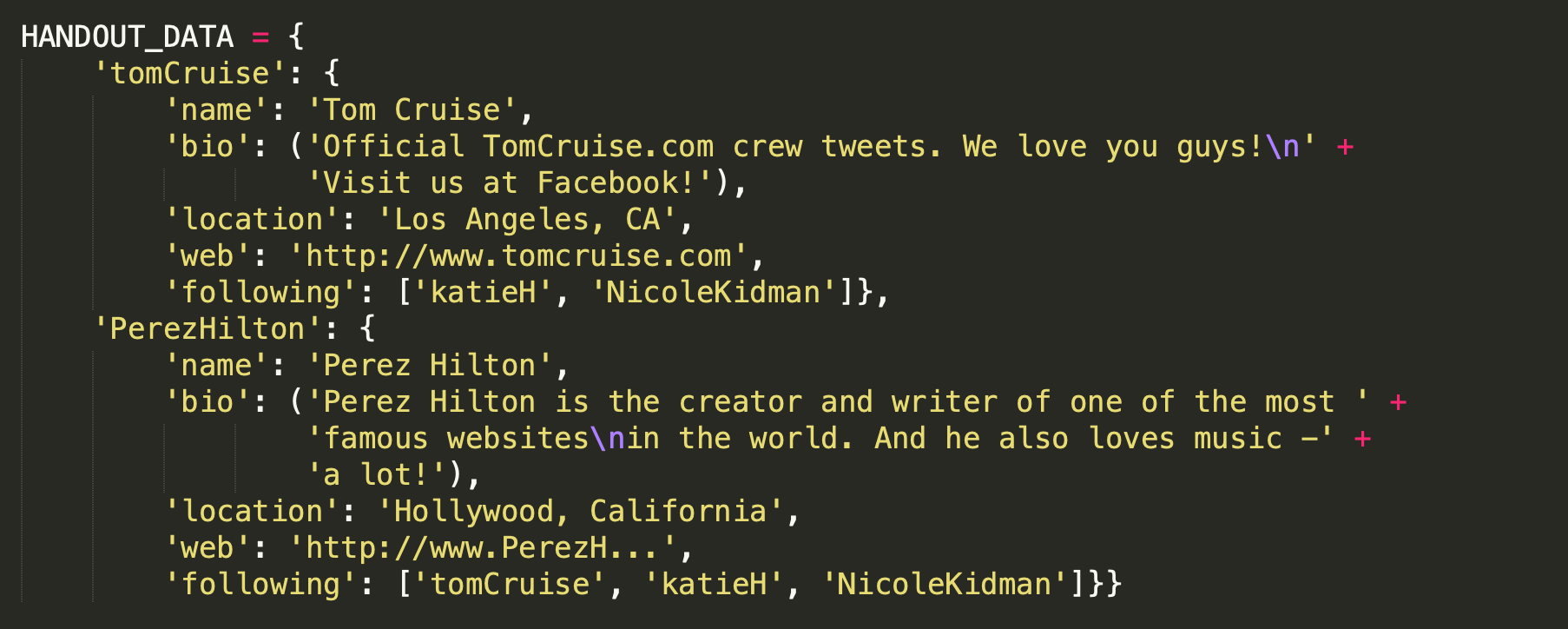 Solved def all_followers (TwitterverseDict, str) -> | Chegg.com