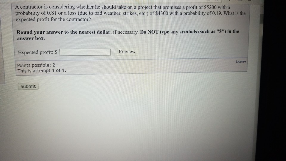 Solved A contractor is considering whether he should take on | Chegg.com