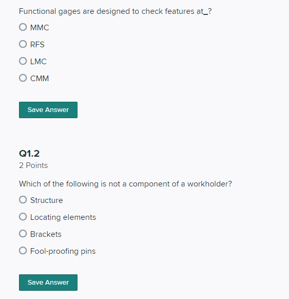 Solved Functional gages are designed to check features at_? | Chegg.com