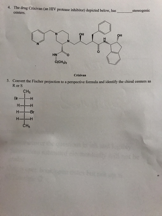 Solved 4. The drug Crixivan (an HIV protease inhibitor) | Chegg.com
