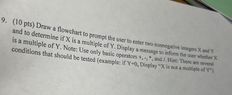 and to determine if X is a multiple of Y. Display a | Chegg.com