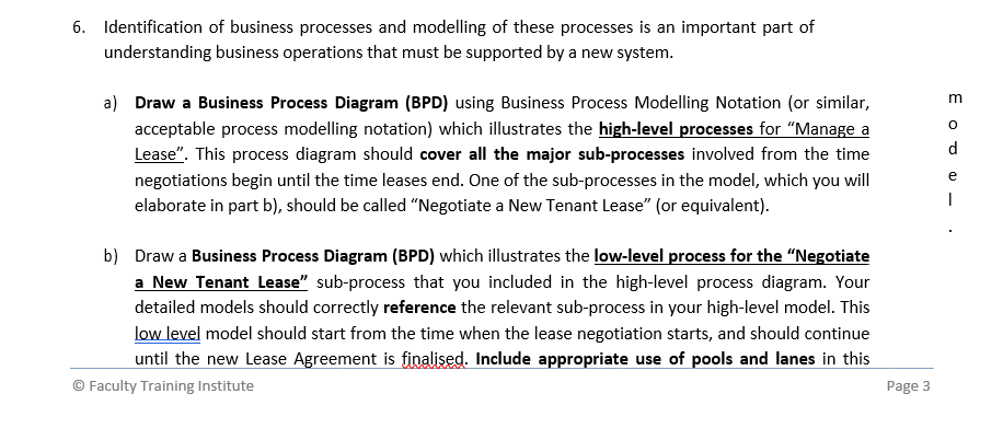 Solved 6. Identification of business processes and modelling | Chegg.com