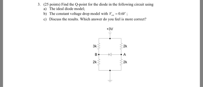 Solved 3. (25 points) Find the Q-point for the diode in the | Chegg.com