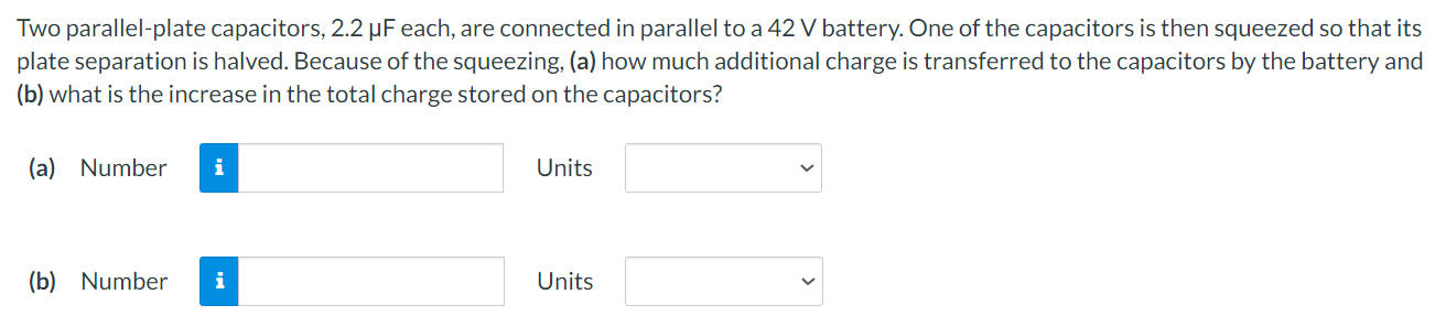 Solved Two Parallel Plate Capacitors 2 2μf each Are