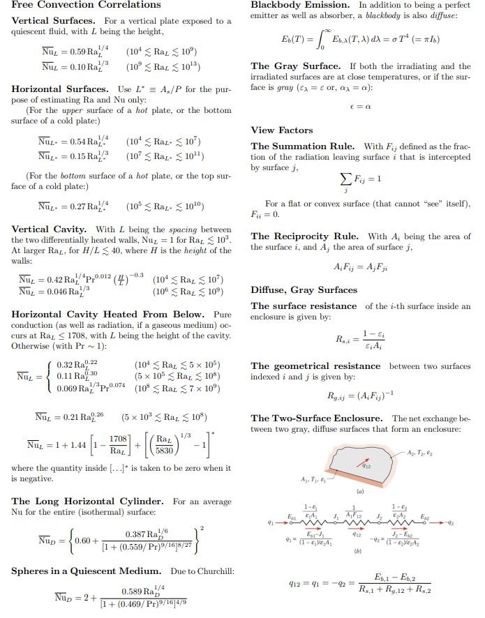 Solved Heaet Transfer Please, Use this formula sheet to | Chegg.com