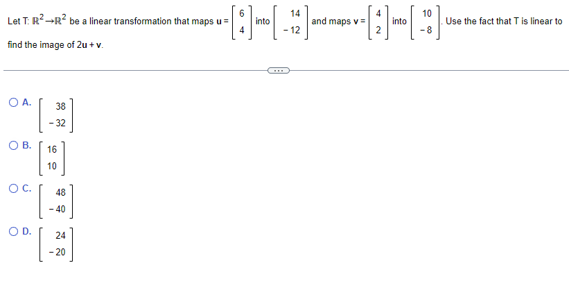 Solved Let T:R2→R2 be a linear transformation that maps | Chegg.com