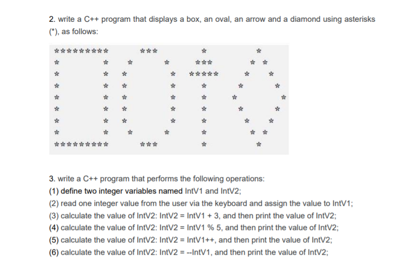 Solved 2. write a C++ program that displays a box, an oval, | Chegg.com