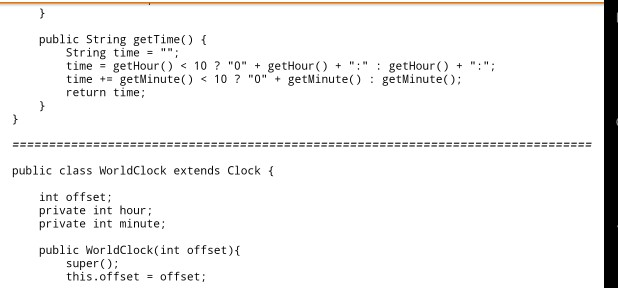 Solved Add an alarm feature to the Clock class from Assi | Chegg.com