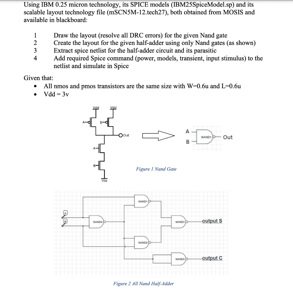 Submit: 1. Magic Layout 2. Extracted Spice | Chegg.com