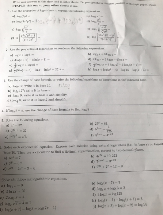 Solved In This Sheet And In Other Sheets Do Your Graphs In Chegg