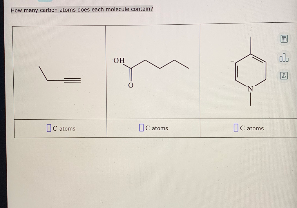 Solved How many carbon atoms does each molecule contain? OH | Chegg.com
