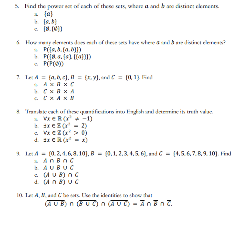 Solved 1. Determine whether the first is a subset of the | Chegg.com Solved 1. Determine whether the first is a subset of the | Chegg.com