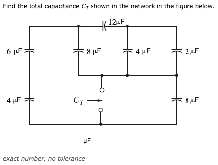 Solved Find the total capacitance CT shown in the network in | Chegg.com