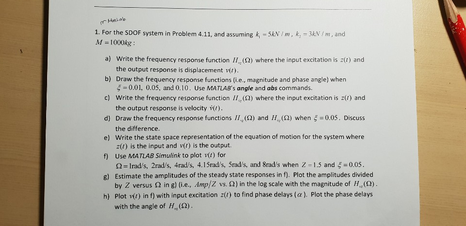 4.11 For the system shown in Fig. P2.3, use the | Chegg.com