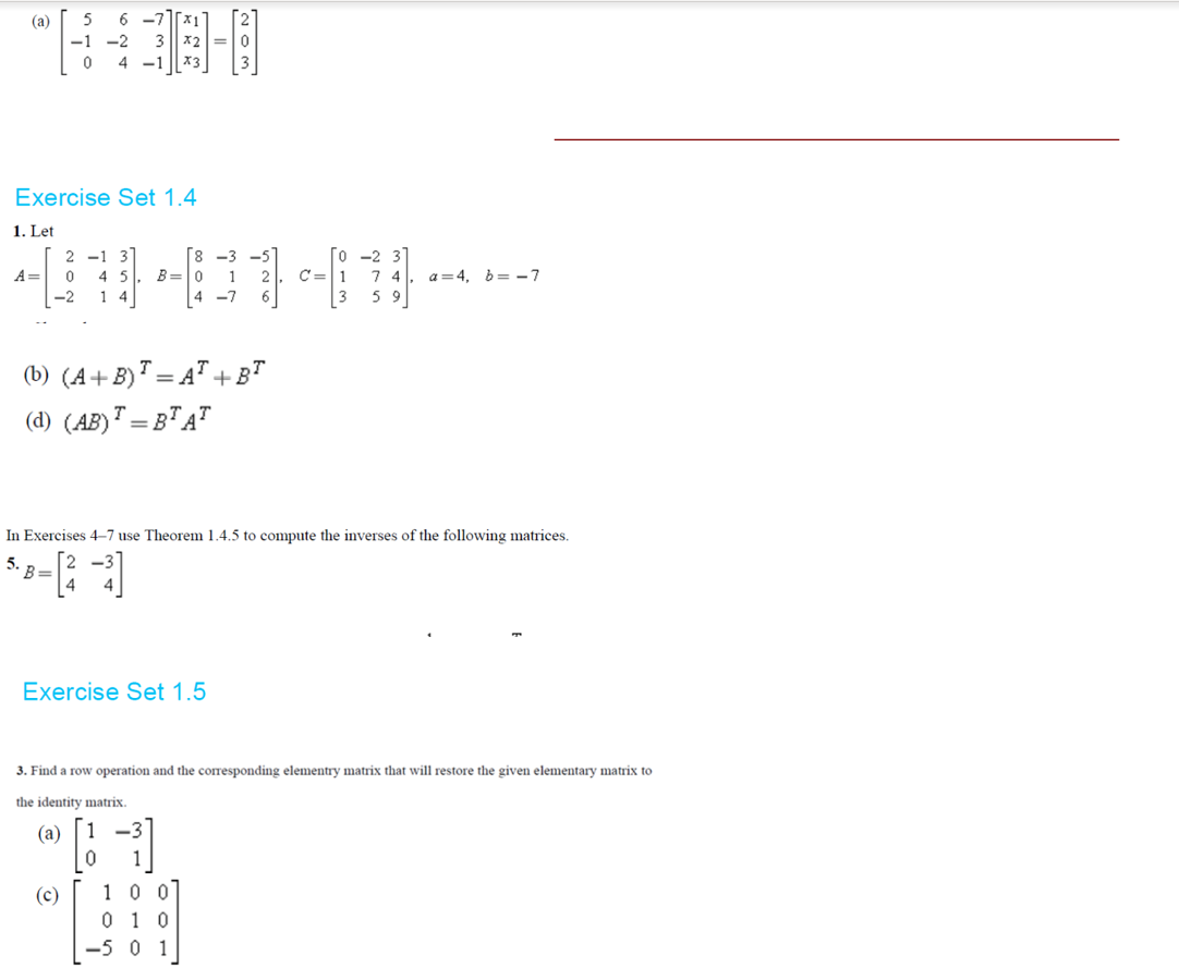 Solved Exercise Set 1.1 1. In each part, determine whether | Chegg.com