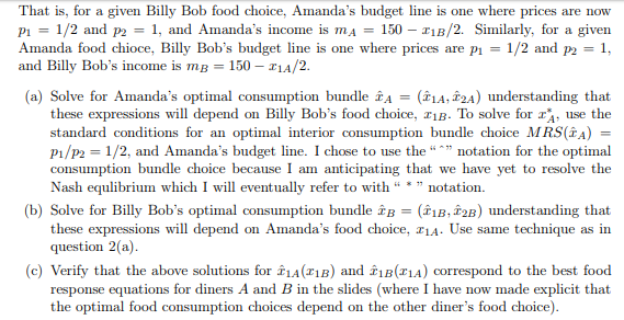 Refer to the restaurant bill sharing example in the | Chegg.com