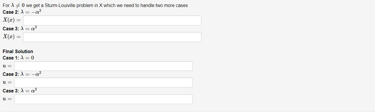 Solved (2 points) is typed as lambda, a as alpha. The PDE au | Chegg.com