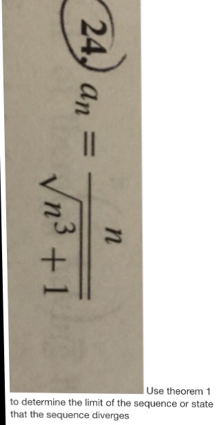 Solved Use theorem 1 to determine the limit of the sequence | Chegg.com